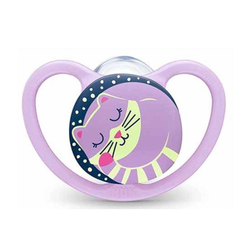 จุกหลอก NUK SPACE NIGHT PACIFIER PINK CATBLUE FOXWHITE BUG 0-6M6-18M18 ...