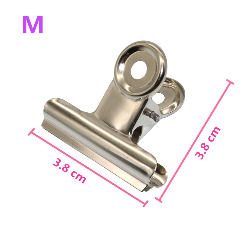 Round Metal Grip Clips Silver Bulldog Clip Ticket Stationery Bills Clip ...