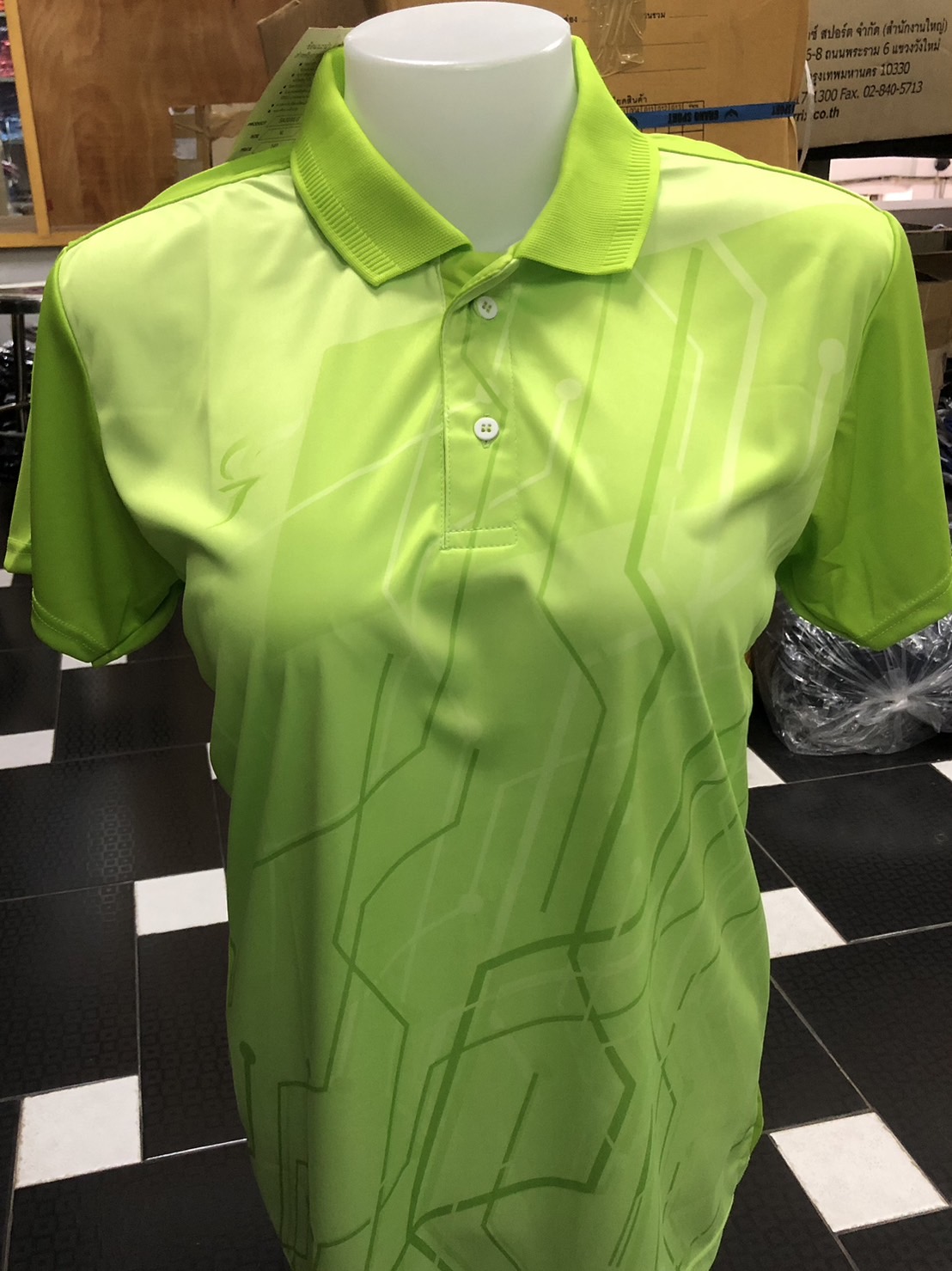 เสื้อคอปก SA303 เสื้อกีฬาหญิง SPORT DAY ผ้าไมโครพิมพ์ลาย เสื้อสีม่วง ...