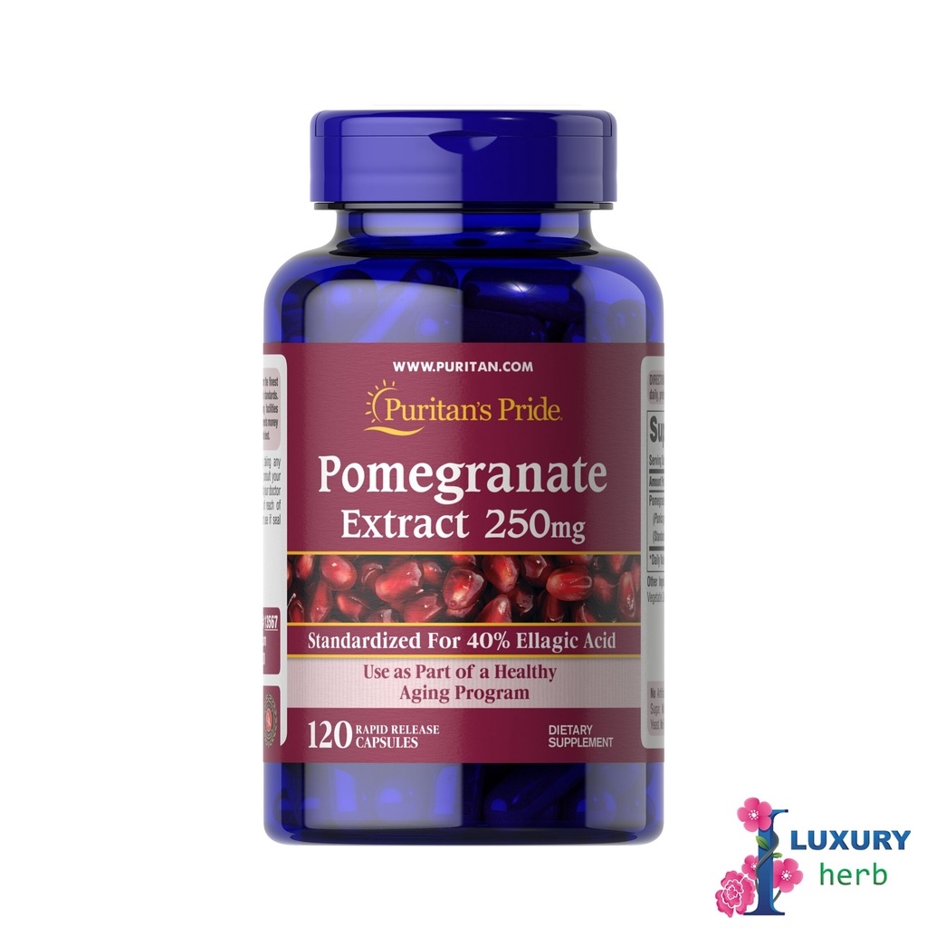 Puritan's Pride Pomegranate Extract 250 mg 60/120 capsules สารสกัดจาก ...