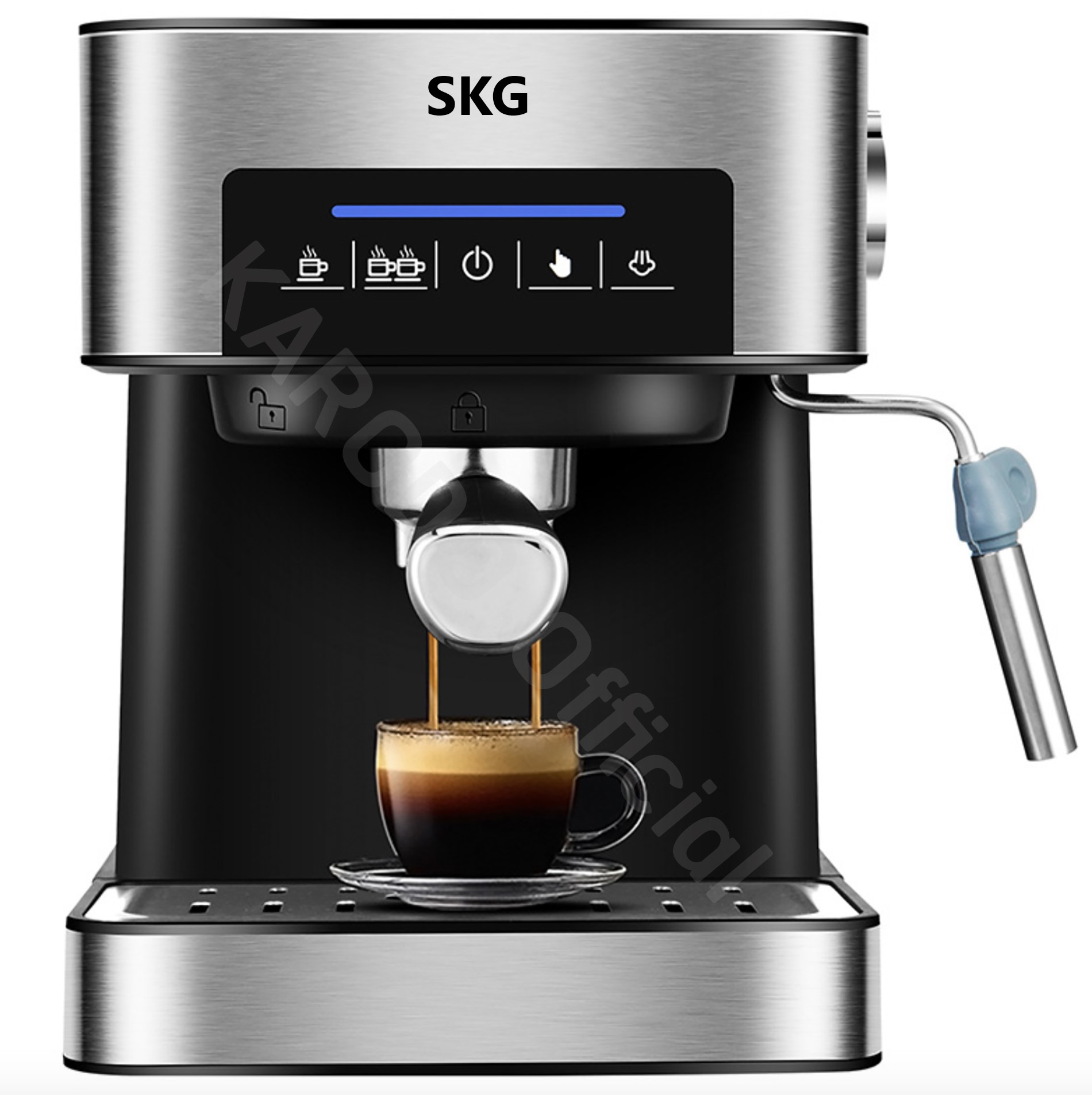 SKG เครื่องชงกาแฟสด 850W 1.6ลิตร ปุ่มกดระบบสัมผัส รุ่น SK-1202 สีเงิน ...