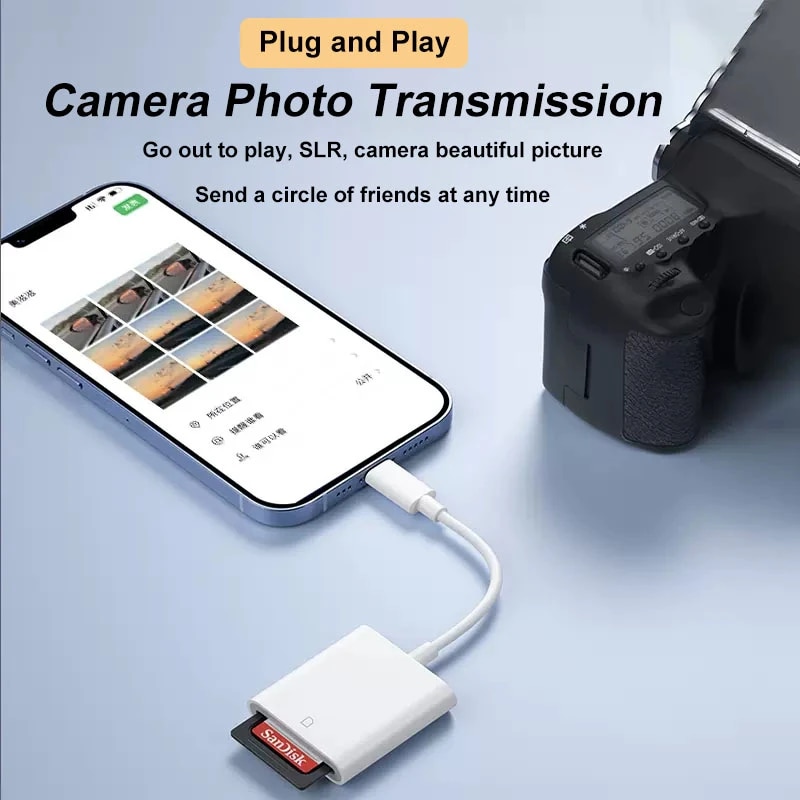 iPhone iPad Lightning OTG Card Reader Adapter Lightning to SD Card โอน ...