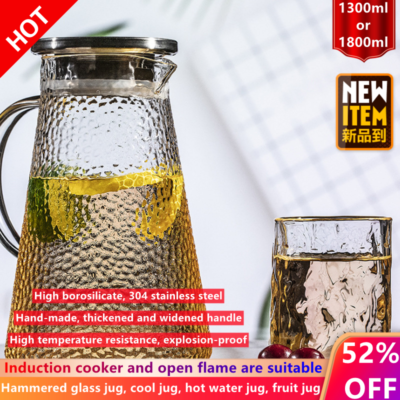 Teapot, High Borosilicate glass, kettle, kettle, Juice jug, Hammered ...