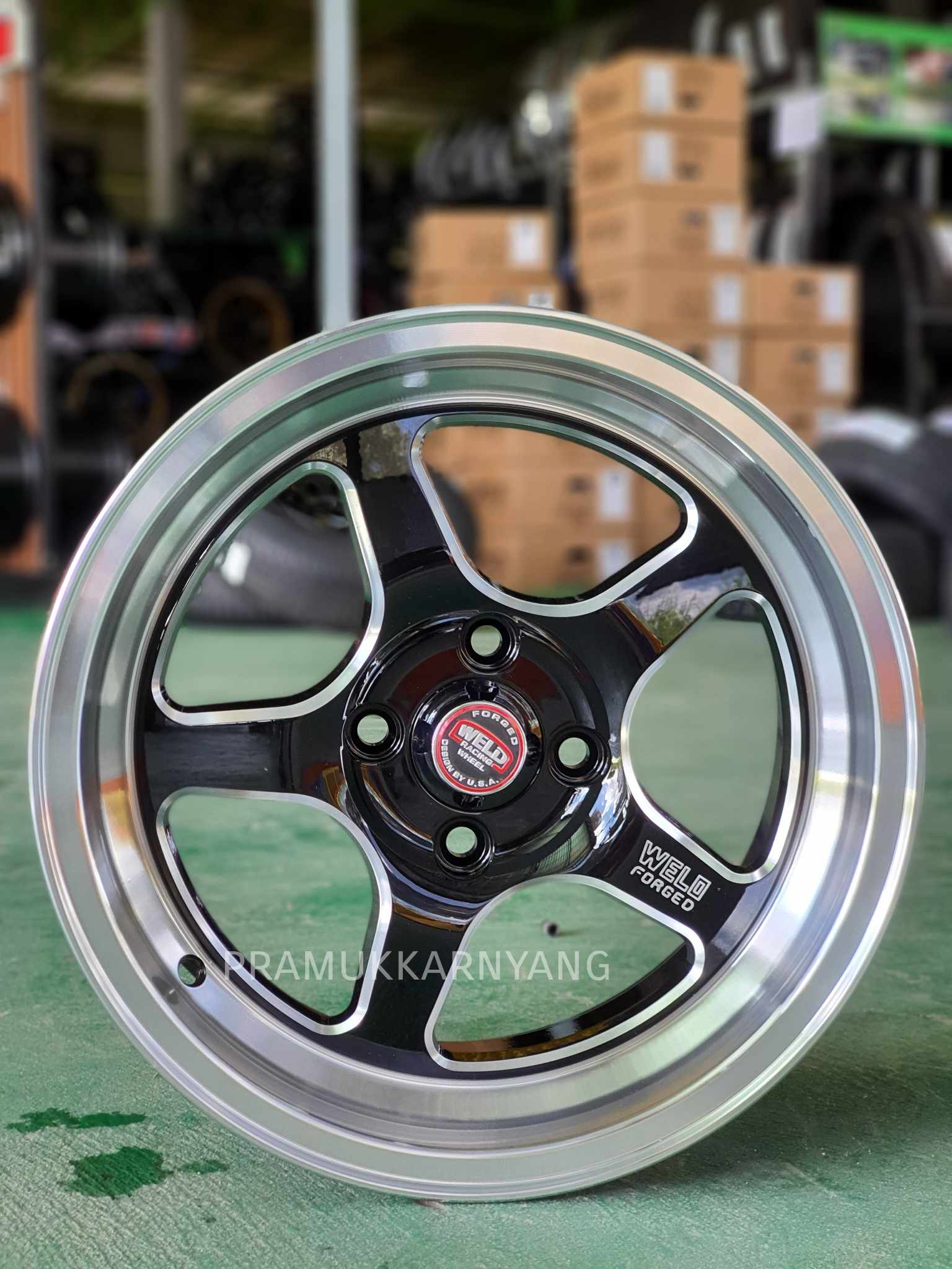 ล้อแม็กซ์ weld ขอบ15 15x7.0 4รู100 ET35 CB73.1 สีดำขอบเงา แถมฟรีฝาปิดจุกลม (ราคา1ยาง1แม็กหรือ ...