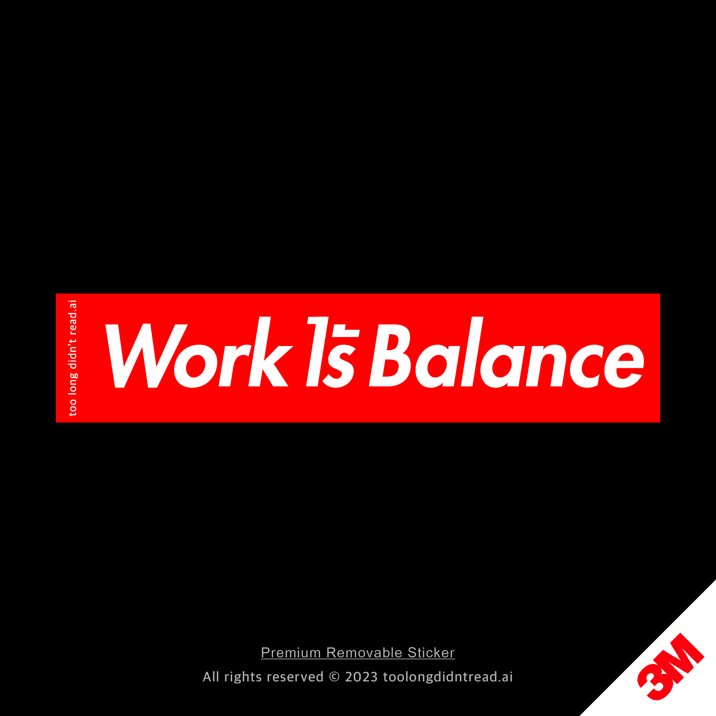 สติกเกอร์ไดคัทกันน้ำ - Work ไร้ Balance - 3m Premium Removable Sticker ...