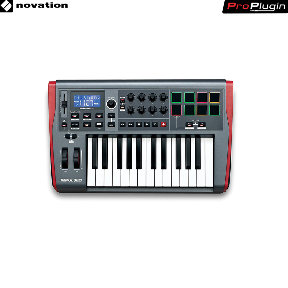 Novation Impulse 25 มิดี้คีย์บอร์ดไบ้ คีย์บอร์ดไฟฟ้า คอนโทรลเลอร์ 25 Key แบบ USB MIDI Keyboard ...