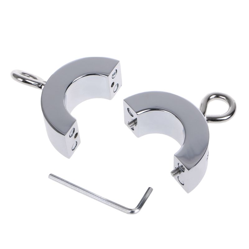 1pc Magnetic Lock Metal Scrotum Pendant Ball Stretcher Egg Weight Ring