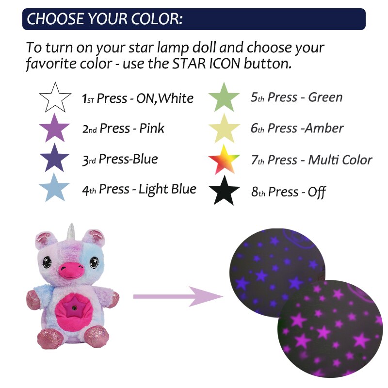 ของเล่นStuffed Animal Night Light Projector Plush Toys With Light ...