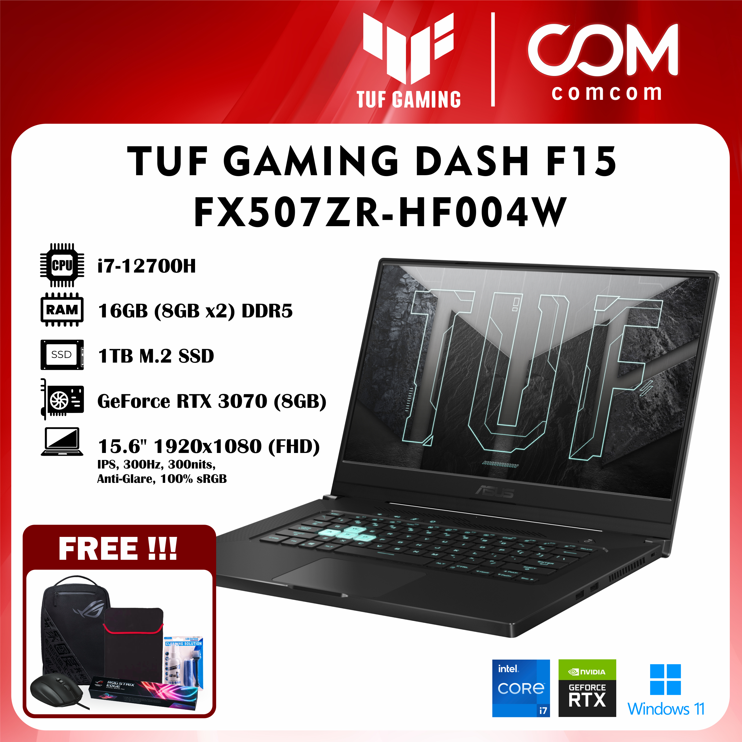 Notebook Asus TUF Gaming F15 FX507ZR-HF004W (Mecha Gray) BY COMCOM ...
