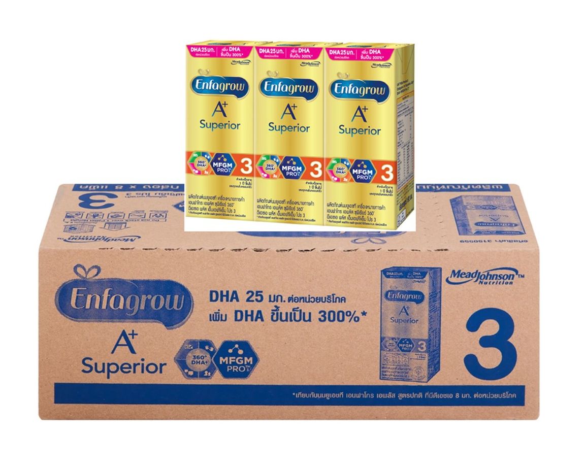 Enfagrow A+ Superior UHT 180ml. (x 24 กล่อง ยกลัง) เอนฟาโกร เอพลัส ซุพีเรียร์ นมยูเอชที สูตร 3 ...