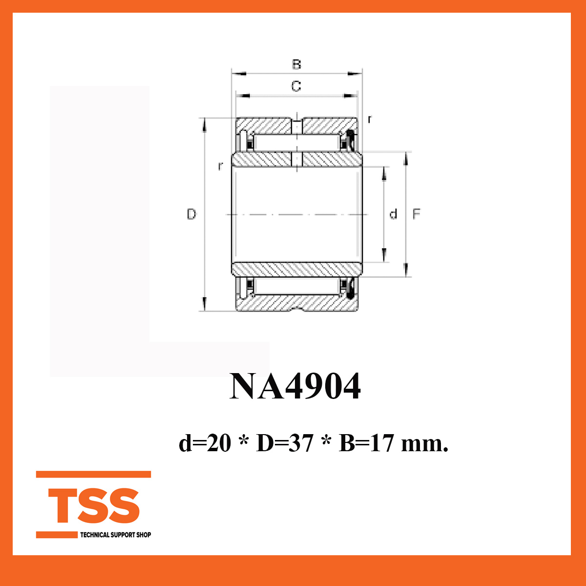 NA4904 UBC ตลับลูกปืนเม็ดเข็ม สำหรับงานอุตสาหกรรม ( NEEDLE ROLLER ...