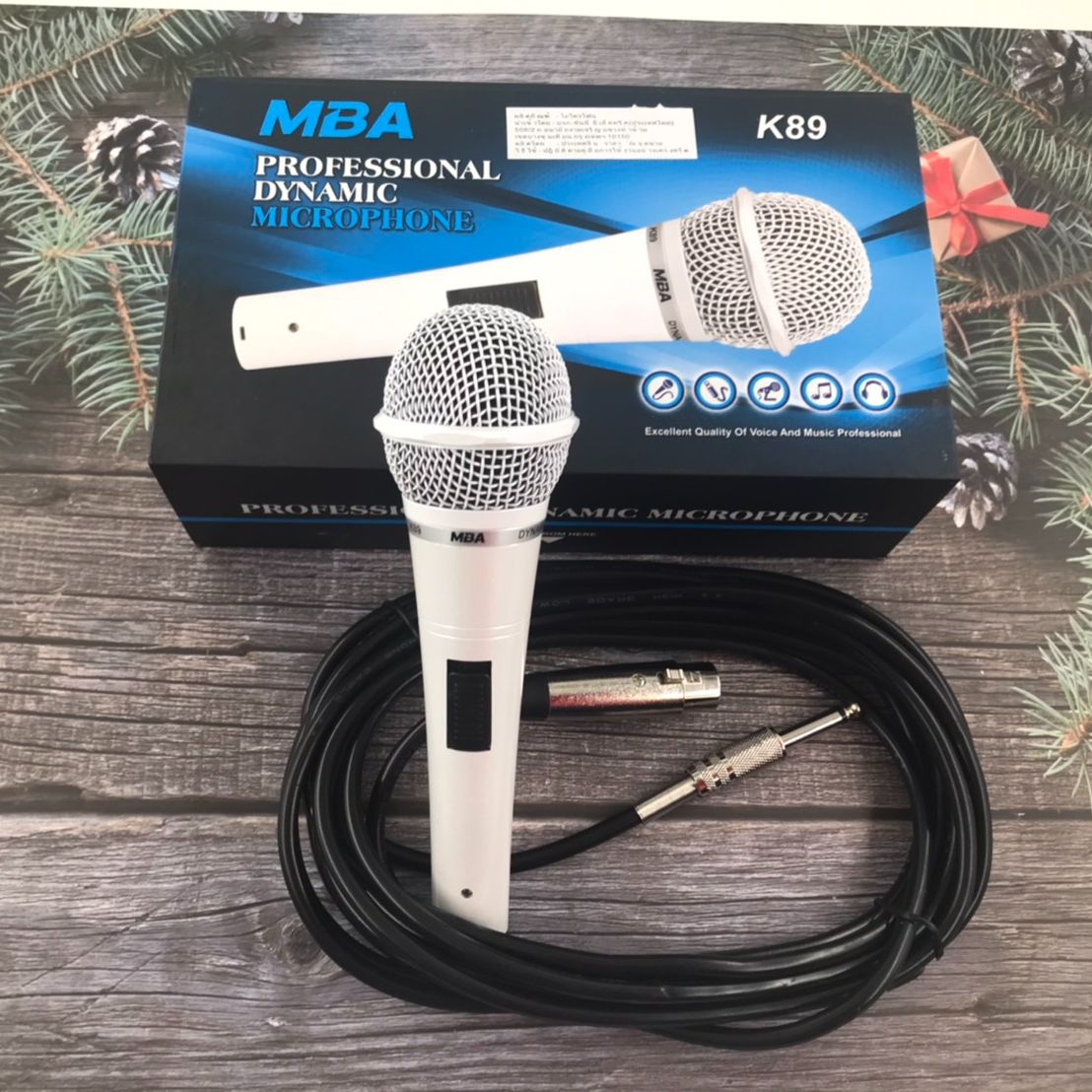 ไมโครโฟน MICROPHONE MBA K-89พร้อมสาย 5เมตร ไมค์คาราโอเกะ ไมค์สายไมค์ถือ ...