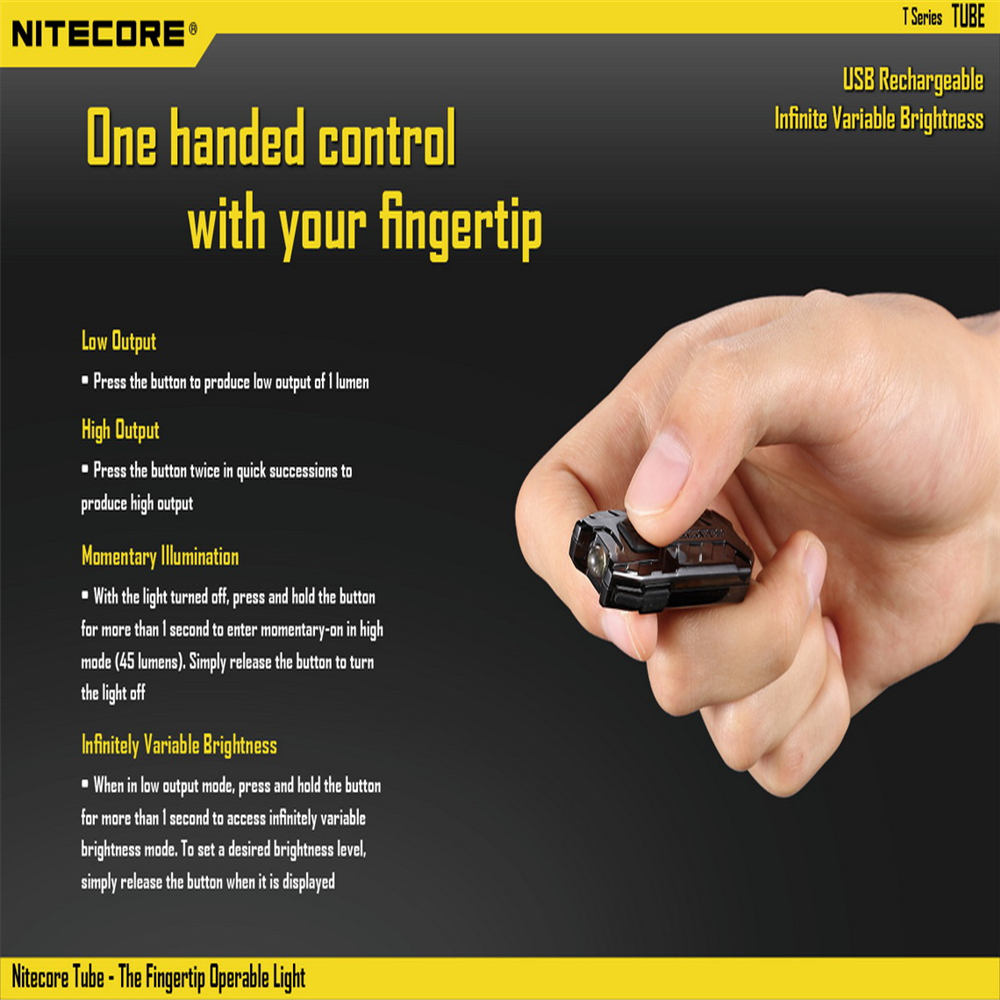 NITECORE Flashlight Tube v2.0Portable Light Weight USB Rechargeable EDC ...