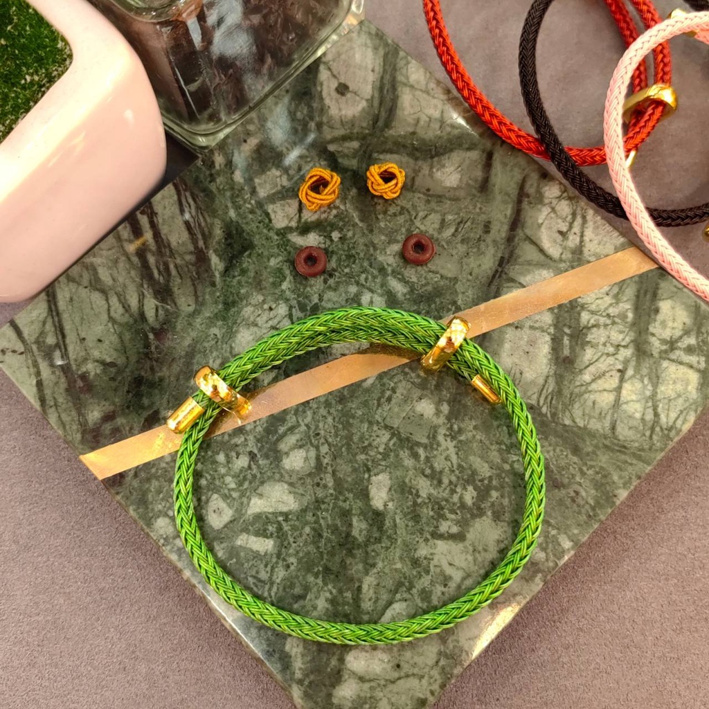 กำไลสลิง DIY ชุดอะไหล่กำไลข้อมือร้อยปี่เซียะ สาย 3 มิล ฟรีไซส์ ปรับขนาด ...