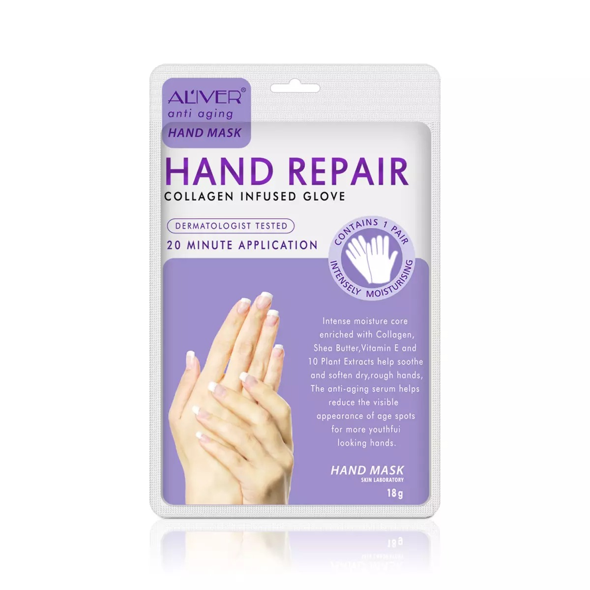 ALIVER Exfoliating Hand Mask มาส์กลอกมือ ครีมลอกมือ 18g คู่ ปรับมือนุ่ม ...