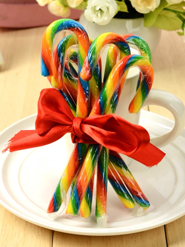 Fasimiyu ลูกอมคริสต์มาส ลูกอมไม้ค้ํา น่ารัก อร่อย ลูกอมแข็ง Christmas candy 12 แท่ง/กล่อง ลูกอม ...