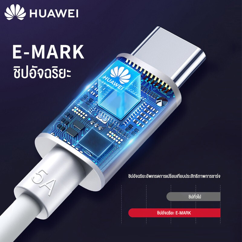 แท้100% HUAWEI 65W Charger CP1 PD Standard USB C to C Super Charge P40 ...
