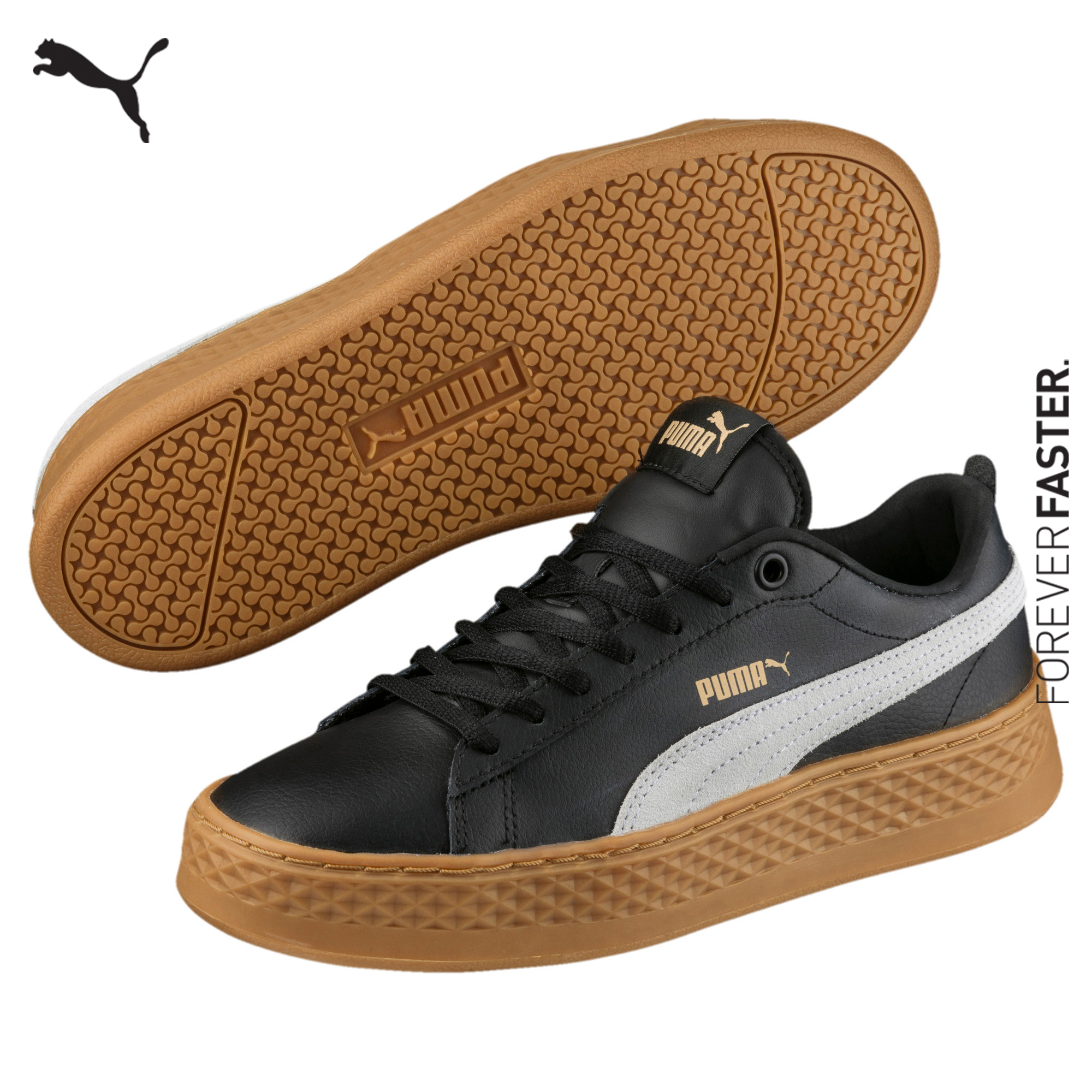 PUMA BASICS - รองเท้ากีฬาผู้หญิง Puma Smash Platform สีดำ - FTW ...