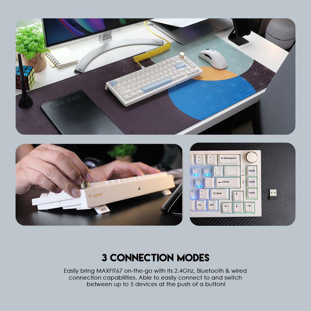 MK858 TKL 67 KEY Hotswappable KEYBOARD MECHANICAL White SWITCH และ Yellow SWITCH สำหรับ สาย ...