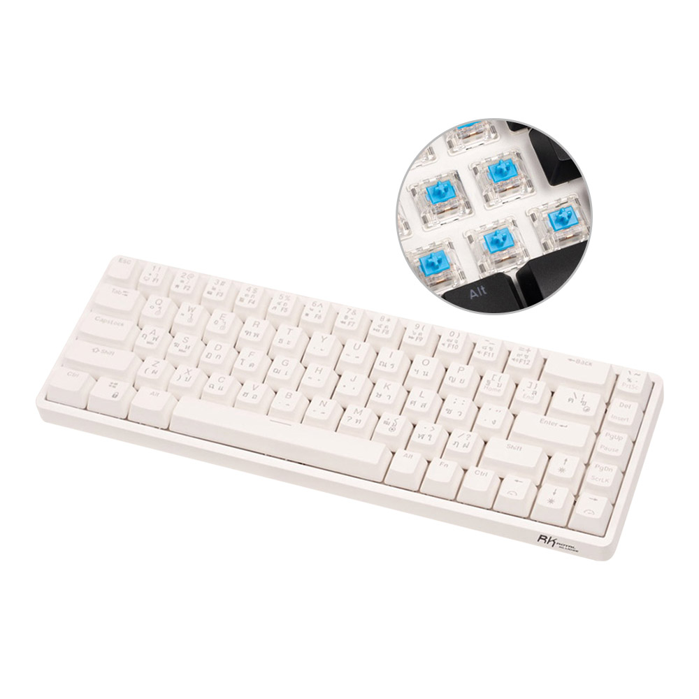 Royal Kludge คีย์บอร์ด (EN/TH) รุ่น RK68 RGB Hotswap Wireless สี White ...