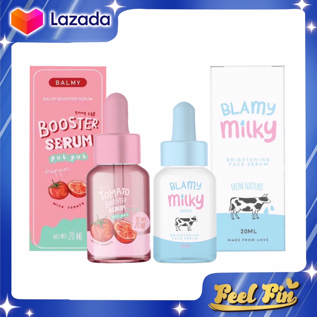 เซ็ตคู่ เซรั่มะเขือเทศ+เซรั่มนมวัว Blamy บาล์มมี่ เซรั่มตัวดังTikTok ...