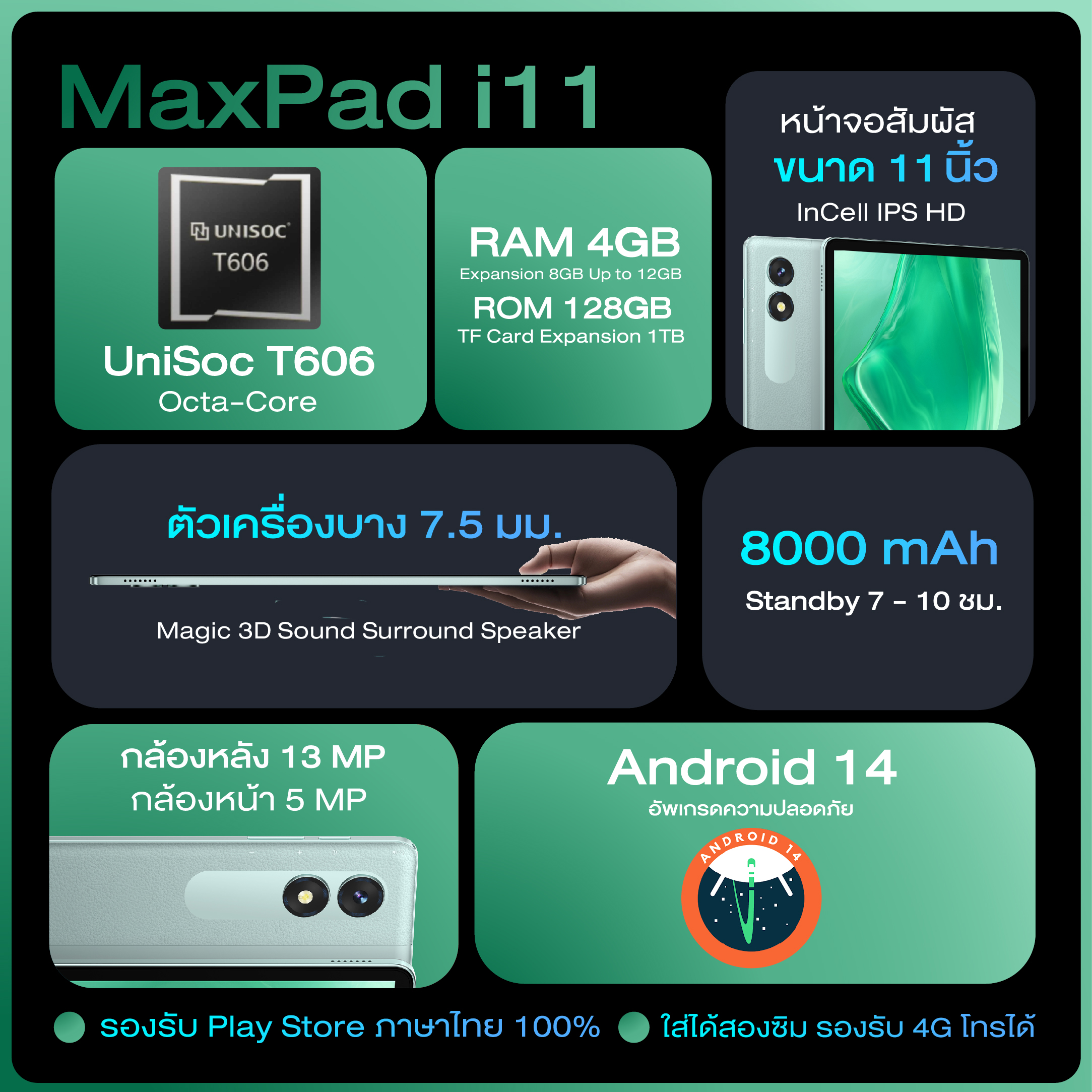 BMax i11 Display 11 inch Incell IPS HD Screen tablet PC Octa core T606 ...