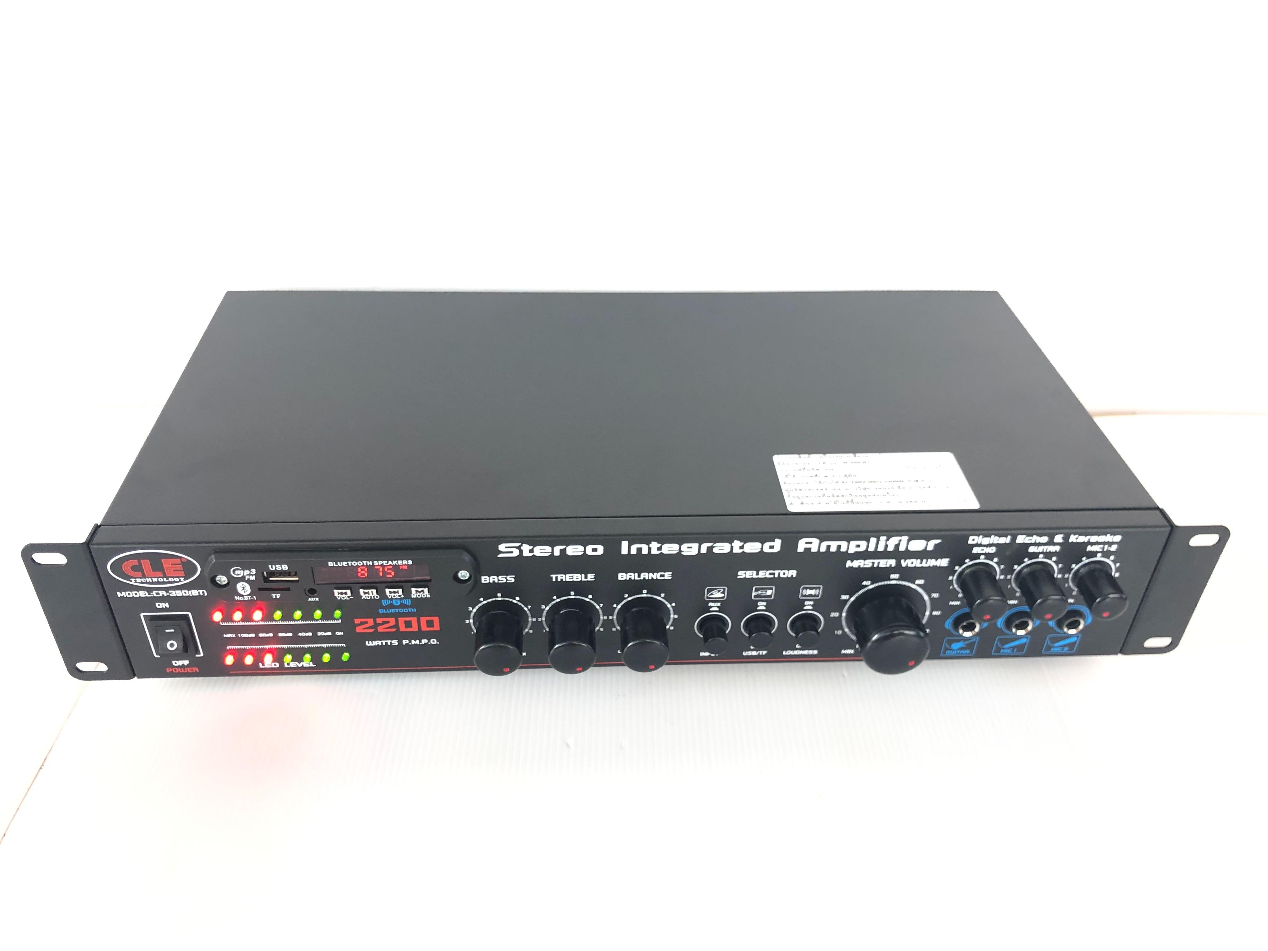 CLE CR-350(BT) อินทิเกรตแอมป์ แอมป์คาราโอเกะ รับFMได้ รองรับ USB Micro ...