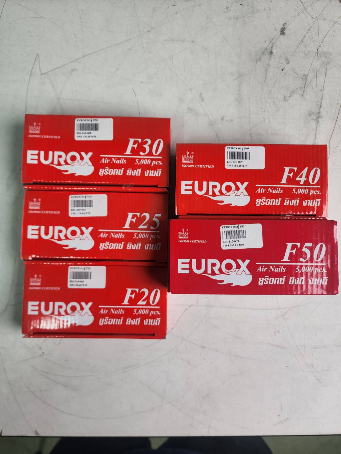 EUROX ตะปู ตะปูยิงขาเดี่ยว รุ่น F20 F25 F30 F40 F50 จำนวน 5000 นัด ตะปูขาเดี่ยว ลูกแม็ก ยิงไม้ ...