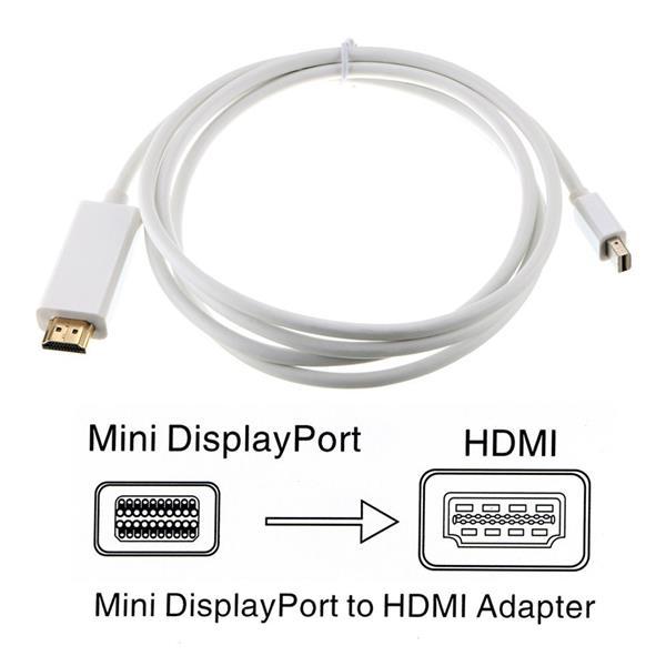 1.8m Mini Display port Male to HDMI Male Video Converter Adapter Cable ...