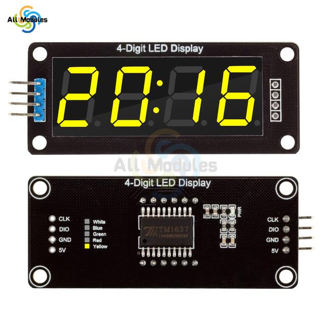 TM1637 LED Display Module for Arduino 4 Digit 7 Segment 0.56 inch Time ...