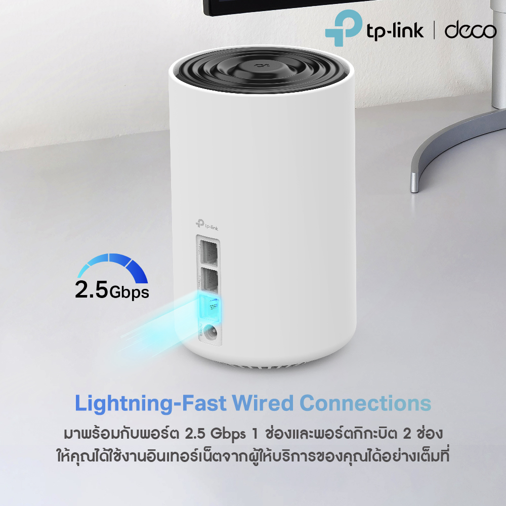 TP-Link Deco XE75 Pro AXE5400 Tri-Band Mesh Wi-Fi 6E System คลื่นความถี่ 6 GHz Port 2.5Gbps AI ...