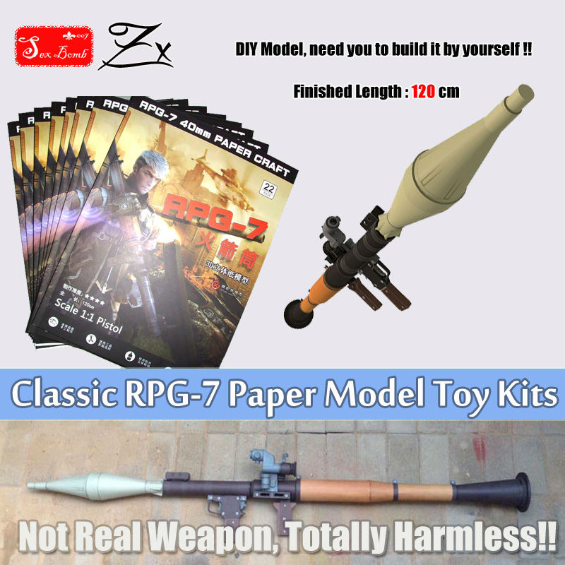 2019 New Scaled RPG-7 Rocket Launcher Bazooka Magazine 3D Paper Craft ...