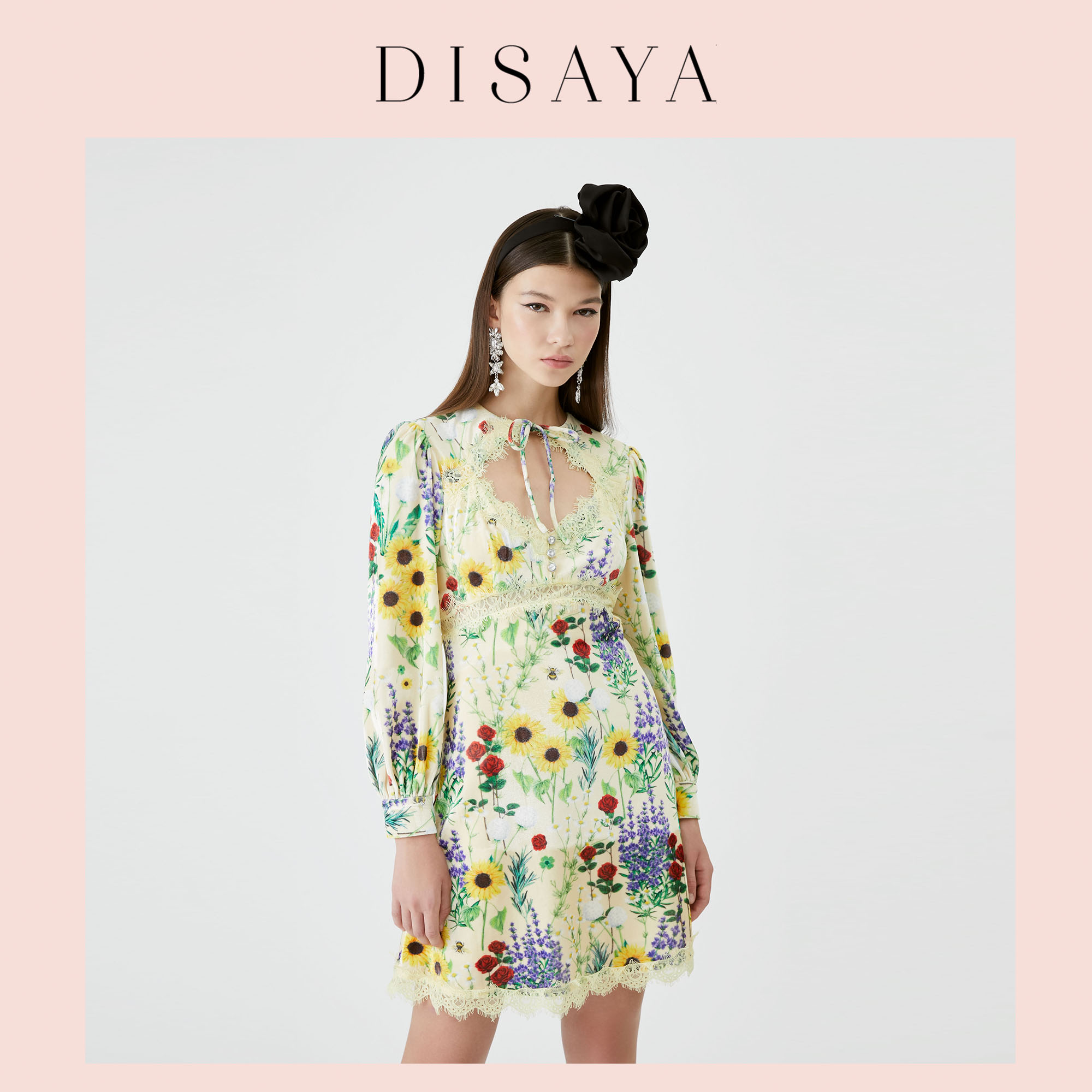 [DISAYA] - Botanical Printed Mini Dress ชุดเดรสสั้นลายปริ้นท์ Botanical ...