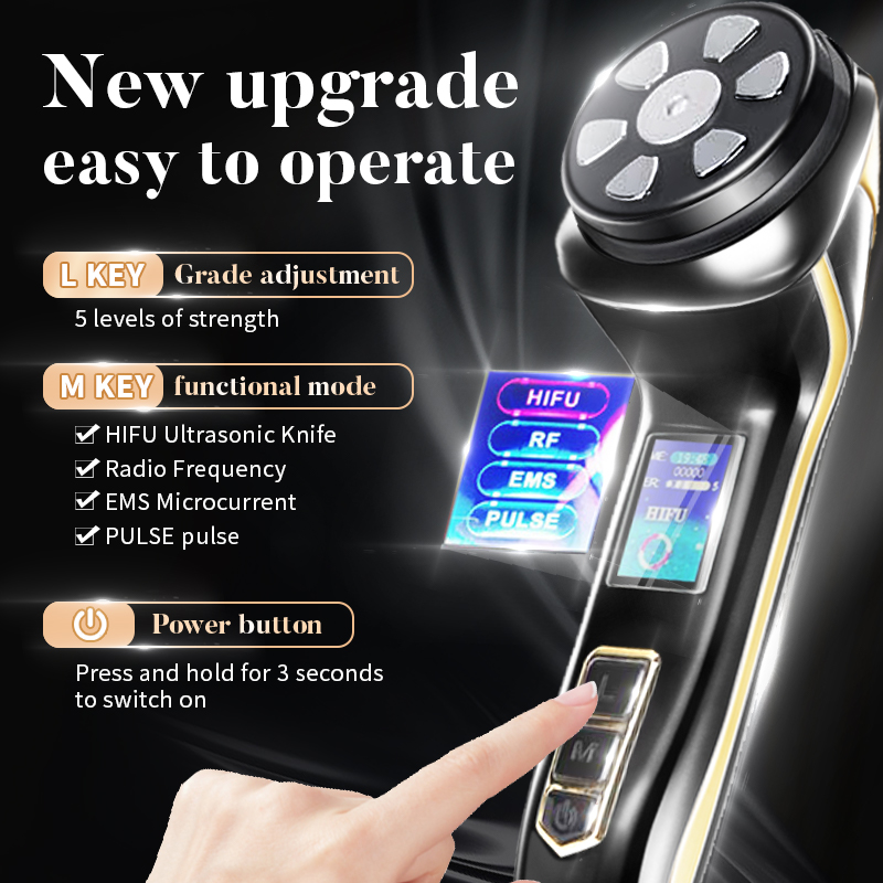 มินิ HIFU RF Ultrasonic ยกกระชับใบหน้าต่อต้านริ้วรอยดูแลผิวมัลติฟังก ...