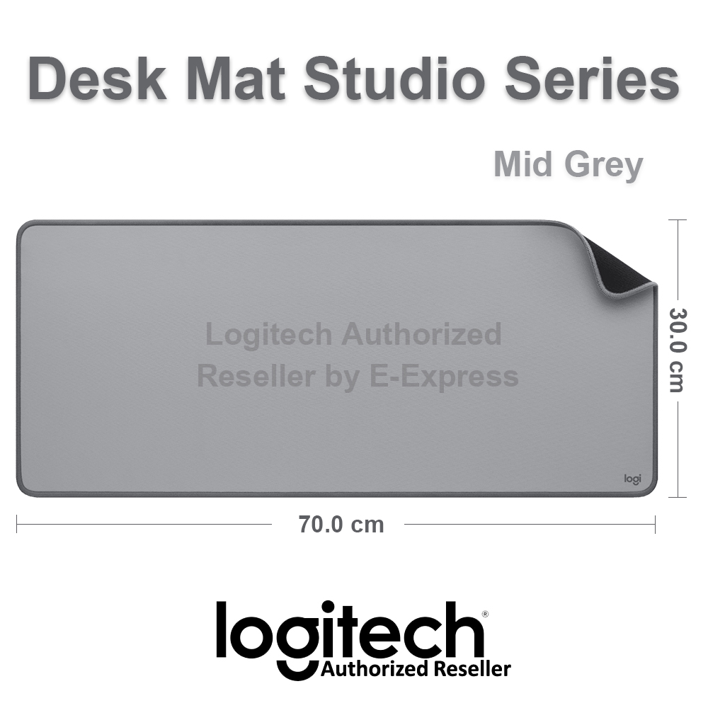 Logitech Desk Mat Studio Series แผ่นรองเมาส์ สีเทา ของแท้ (Mid Grey ...