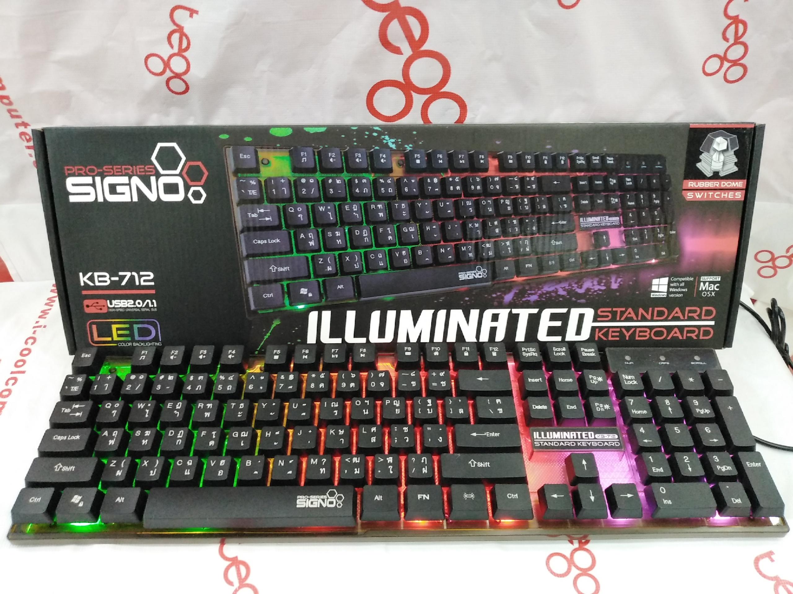 KEYBOARD (คีย์บอร์ดเกมมิ่ง) SIGNO รุ่น KB-709 GAMING KEYBOARD RUBBER ...