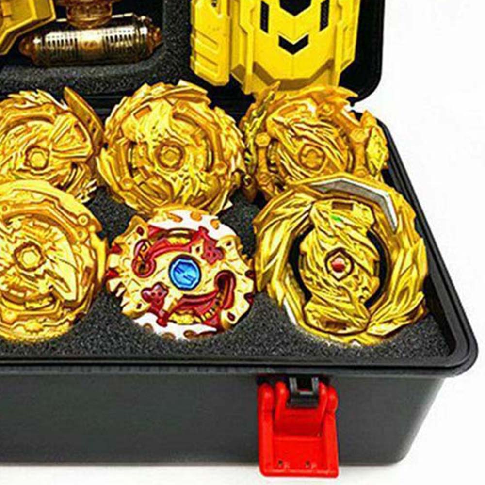 8 pcs Golden Beyblade Gyro Burst พร้อม Launcher กล่องเก็บแบบพกพาเด็กชุด ...