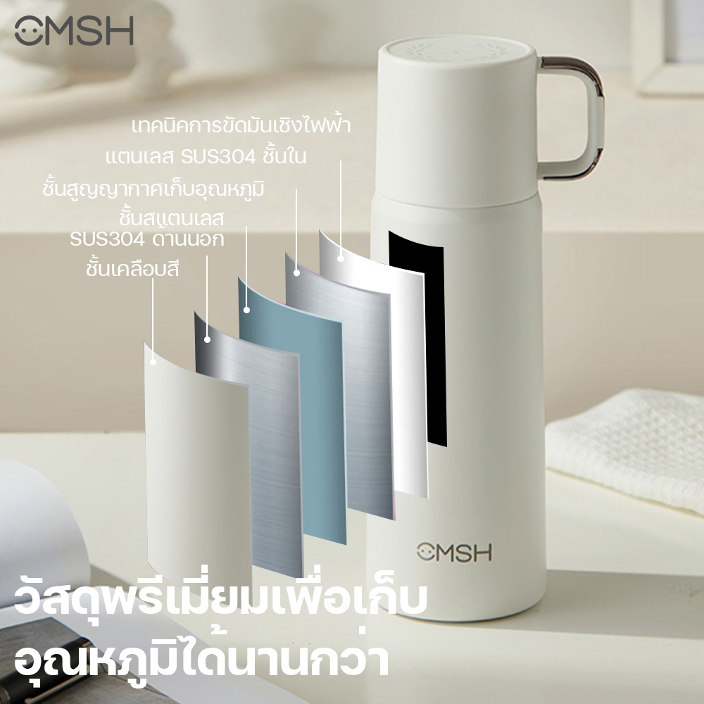 CMSH กระติกน้ำเก็บความร้อนพร้อมฝาครอบที่เป็นถ้วยน้ำ Thermos Tumbler 540ml - TKK THAILAND - ThaiPick