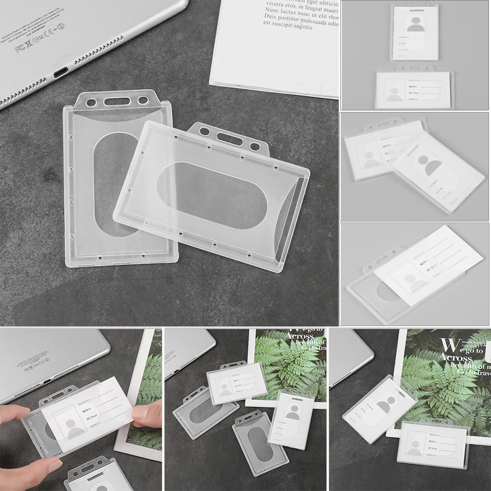 5/10pcs Hard Plastic Unisex Badge Office School Protector Cover Multi ...