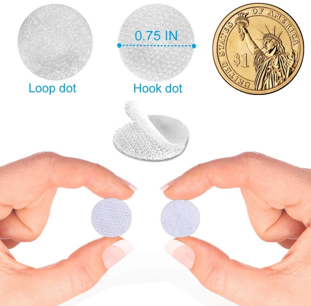 100 Pairs Self Adhesive Dots Round Nylon Black White Strong Self ...