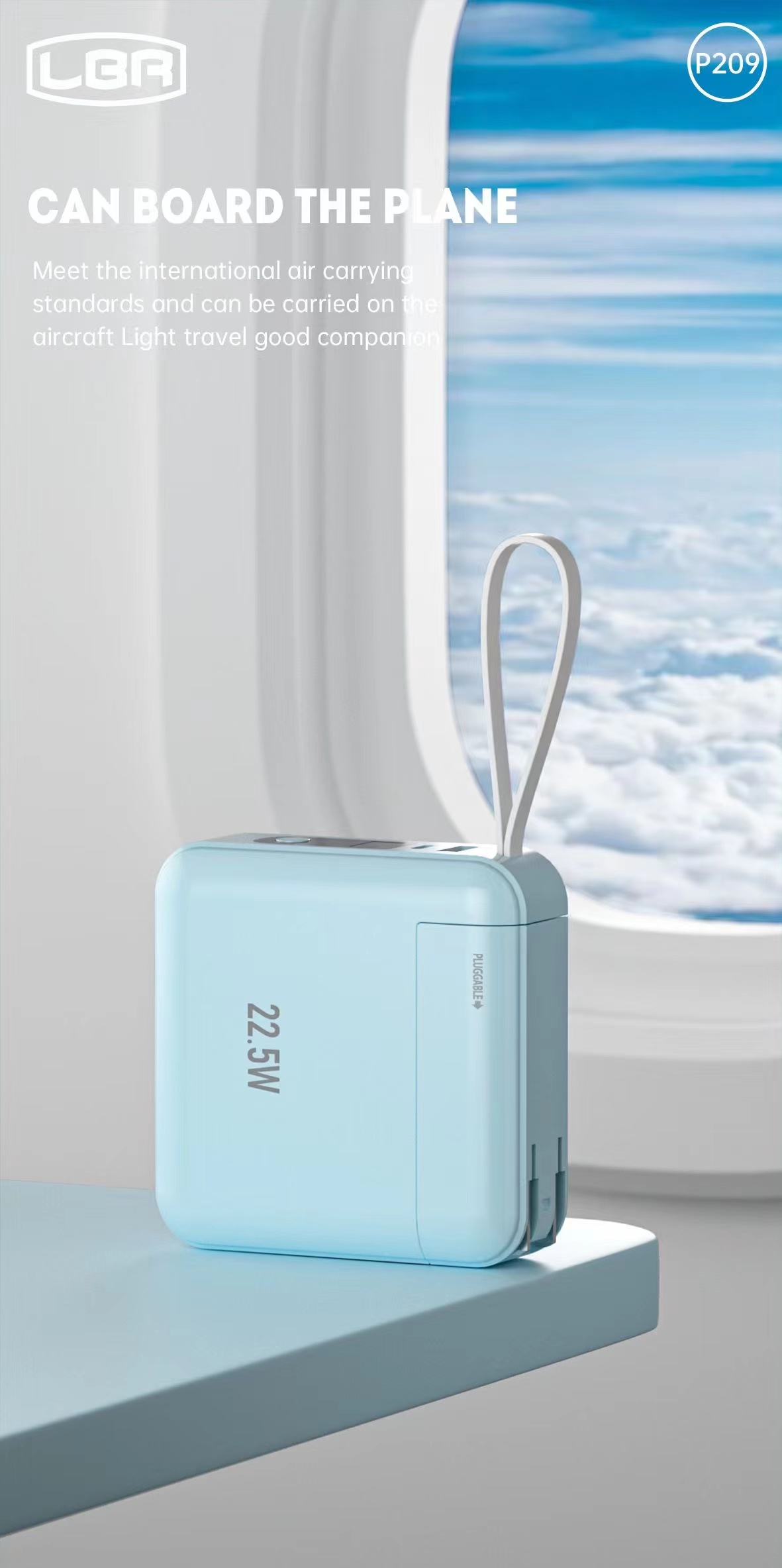 LBR P209 แบตสำรอง LUOBR P209 20000mAh QC3.0PD22.5W พร้อมปลั๊กไฟ สาย ...