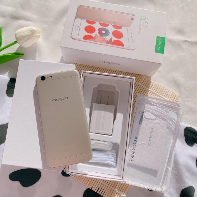 โทรศัพท์มือถือ OPPO A57 เเถมฟรีเคสใสฟิล์มหูฟังชุดชาร์จ RAM 4GBROM 64GB ...