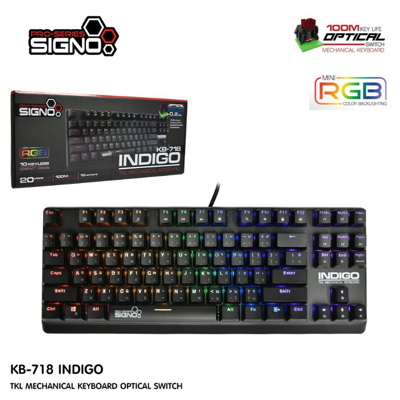 SIGNO E-Sport TKL Mini RGB Mechanical Gaming Keyboard รุ่น INDIGO KB ...