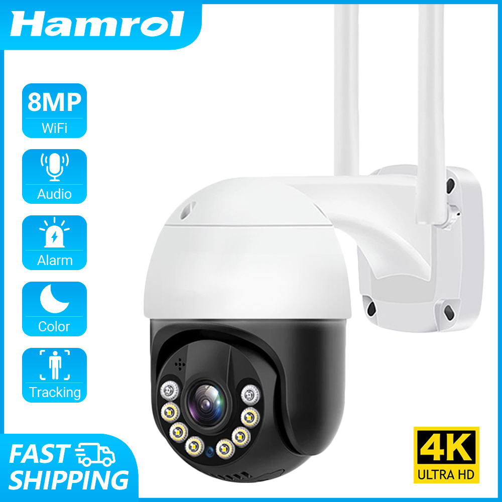 Hamrol 8MP 4K Ultra HD Wireless IP Camera PTZ 5MP 2MP Outdoor Wifi ...