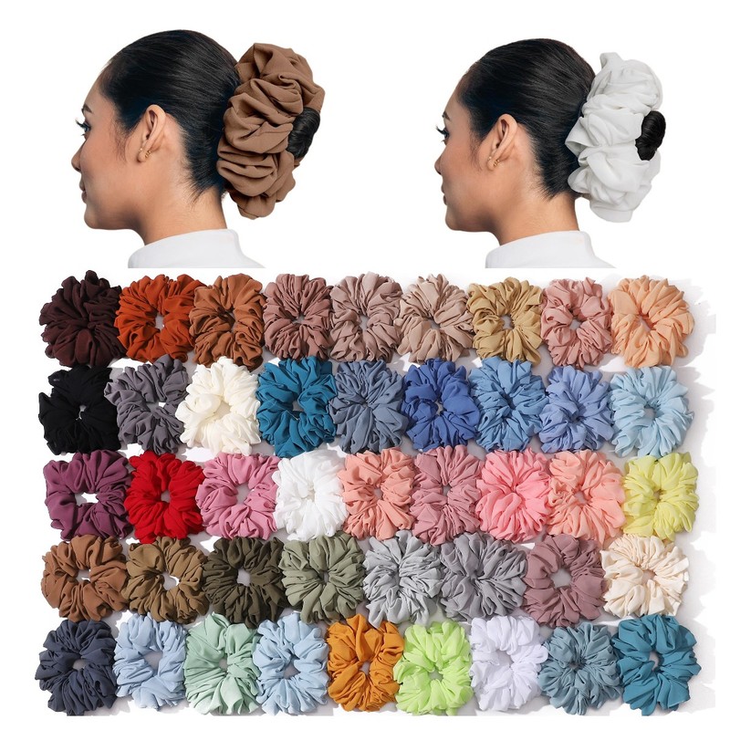 Malaysian Bunch Hair Tie For Muslim Women Chiffon Oversized Rubber Band ...