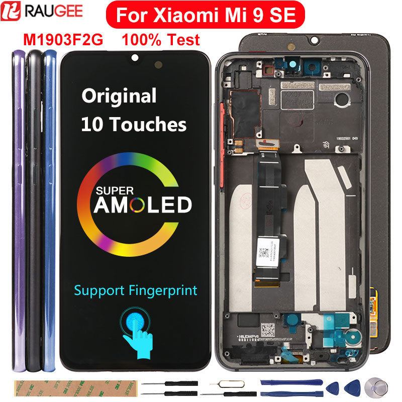Amoled Display For Xiaomi Mi 9 SE LCD Screen Replacement With Fingerprint 10 Touch Display For ...
