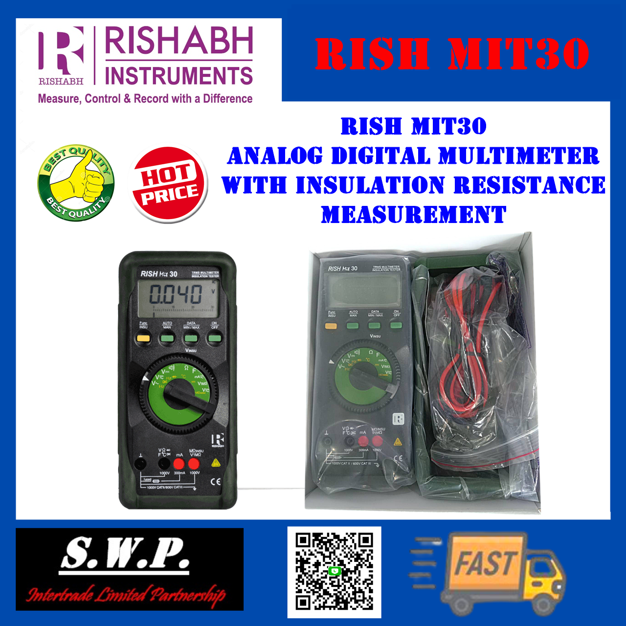 มัลติมิเตอร์ มิเตอร์วัดไฟ RISH Rishabh รุ่น MIT30 เครื่องมือวัด ...