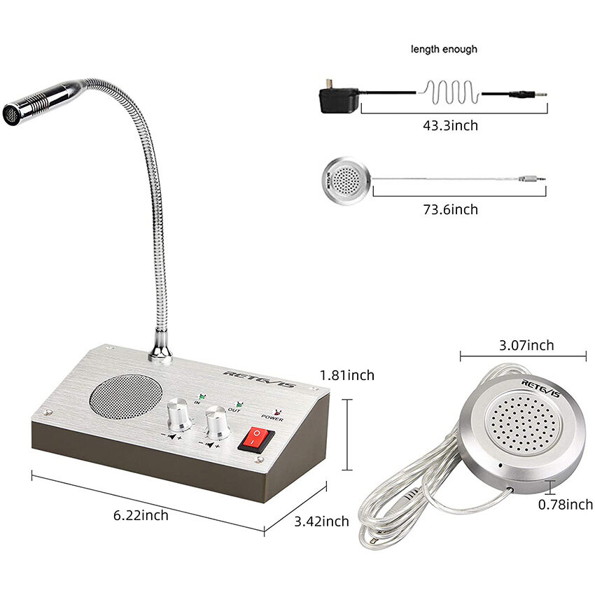 🚚COD🚚 Daytech Window Intercom ระบบลําโพงอินเตอร์คอมหน้าต่างป้องกันการรบกวนแบบสองทางอินเตอร์คอม ...