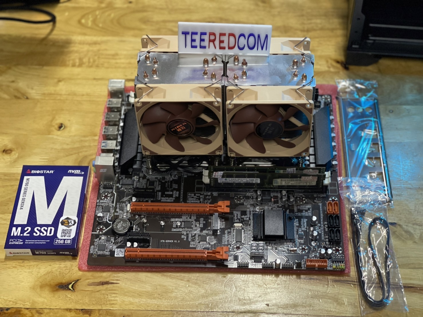 SET 2CPU DUAL CPU MBเมนบอร์ด X79Dual พร้อม CPU Intel Xeon E5-2690V2 X2 20C40T Ram ECC16-128G M.2 ...