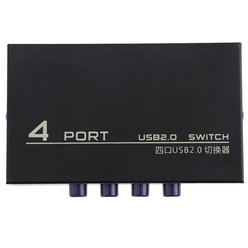 Metal Usb 2.0 4 Ports Share Switch Switcher Selector Box Hub Sharing Switch Adapter For Pc ...